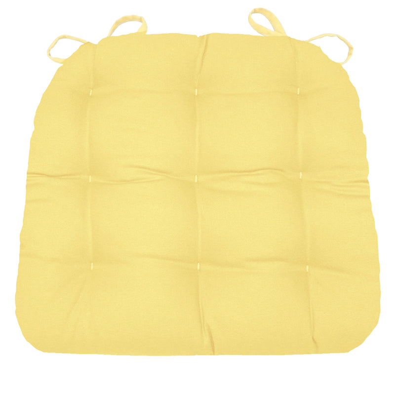 Cotton Duck Yellow Solid Color Dining Chair Pads - Made in USA