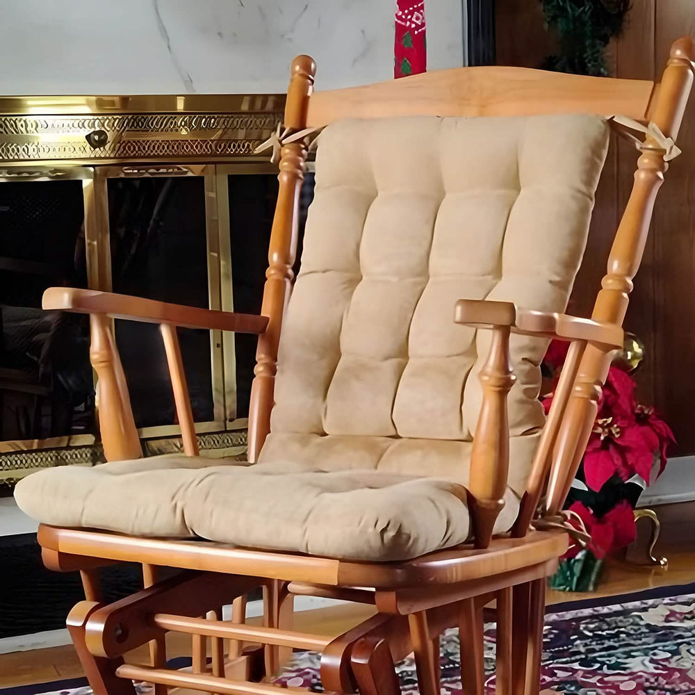 Micro-Suede Camel Rocking Chair Cushions - Latex Foam Fill