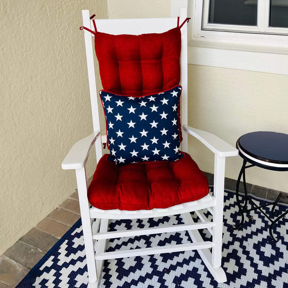 Rave Red Porch Rocker Cushions - Fade Resistant, Latex Foam Fill#N ...
