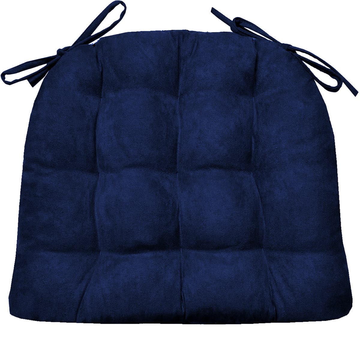 Micro-Suede Royal Blue Dining Chair Pads - Latex Foam Fill, Reversible ...
