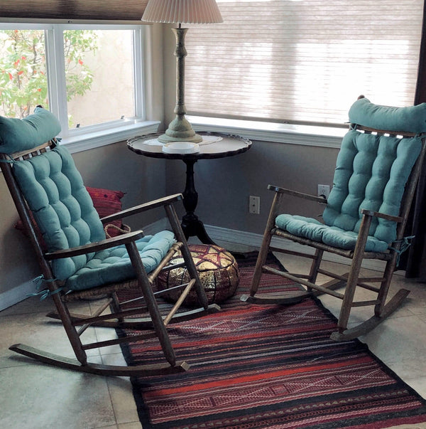 Hayden Turquoise Rocking Chair Cushions - Latex Foam Fill
