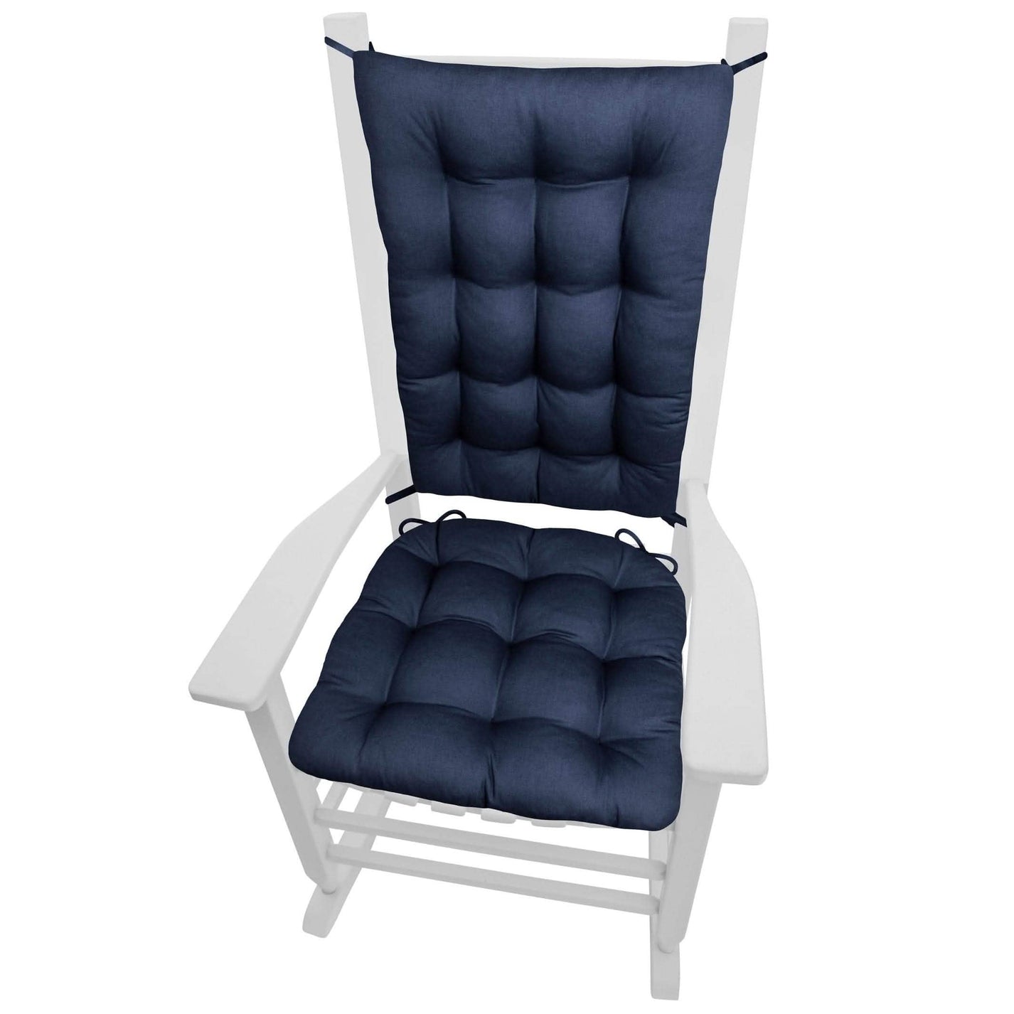 Cotton Duck Navy Blue Rocking Chair Cushions - Latex Foam Fill ...